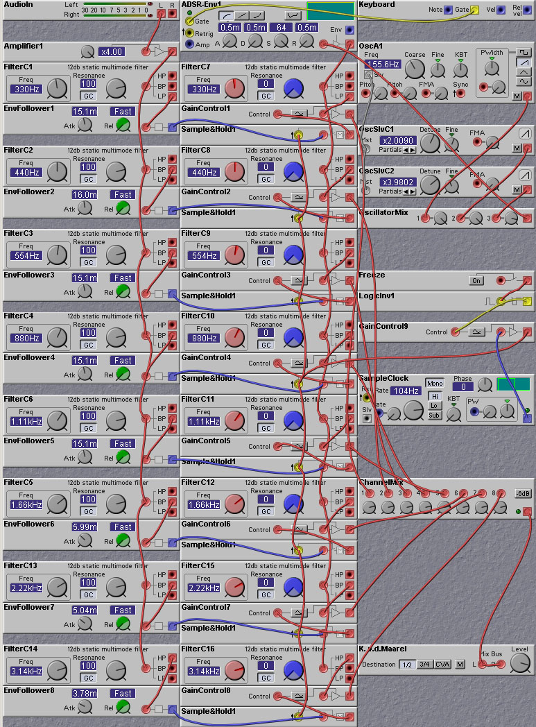 Figure 8.1. A vocoder made from bandpass filter modules. Includes ...