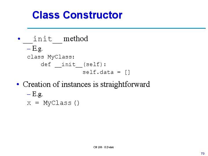 Class Constructor